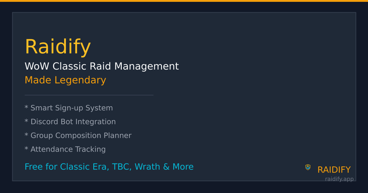 Raidify - WoW Classic Raid Management & Sign-up Tool